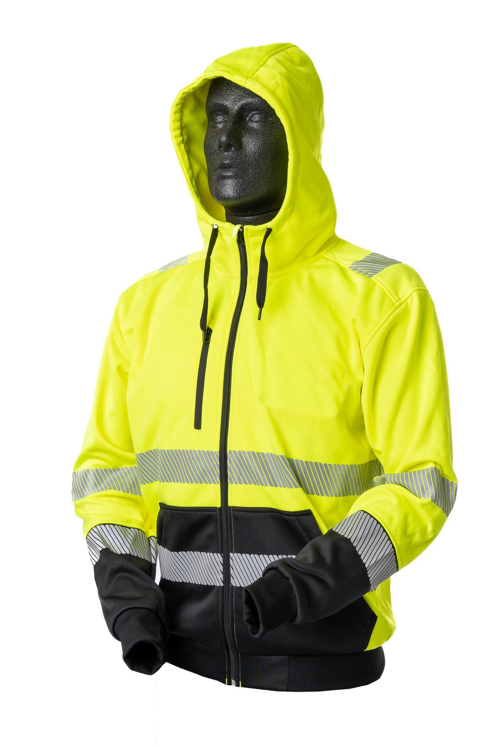 Priha huomiovärinen College hupparitakki kelta/musta EN 20471 Lk.2 ...